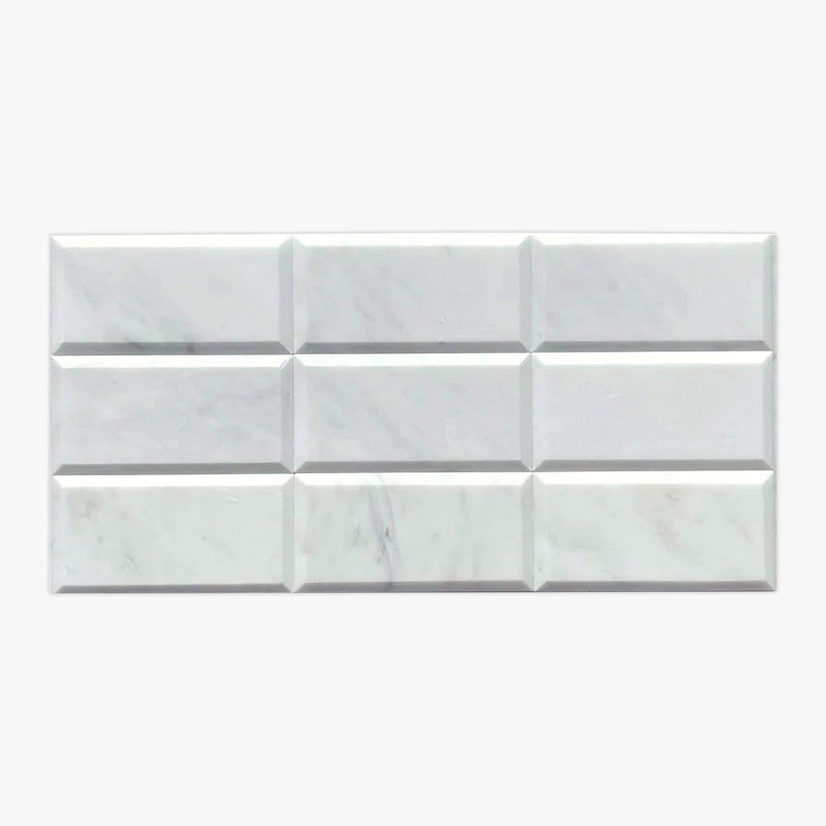 Asian Statuary Polished 3x6 Marble Tile Deep Bevel — Palazzo Tile & Stone
