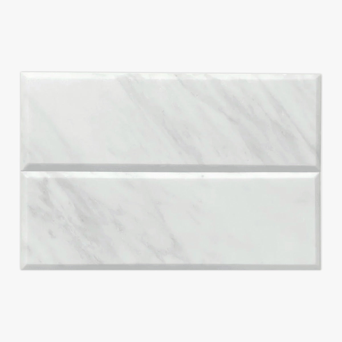 Asian Statuary Polished 4x12 Marble Tile Deep Bevel — Palazzo Tile & Stone