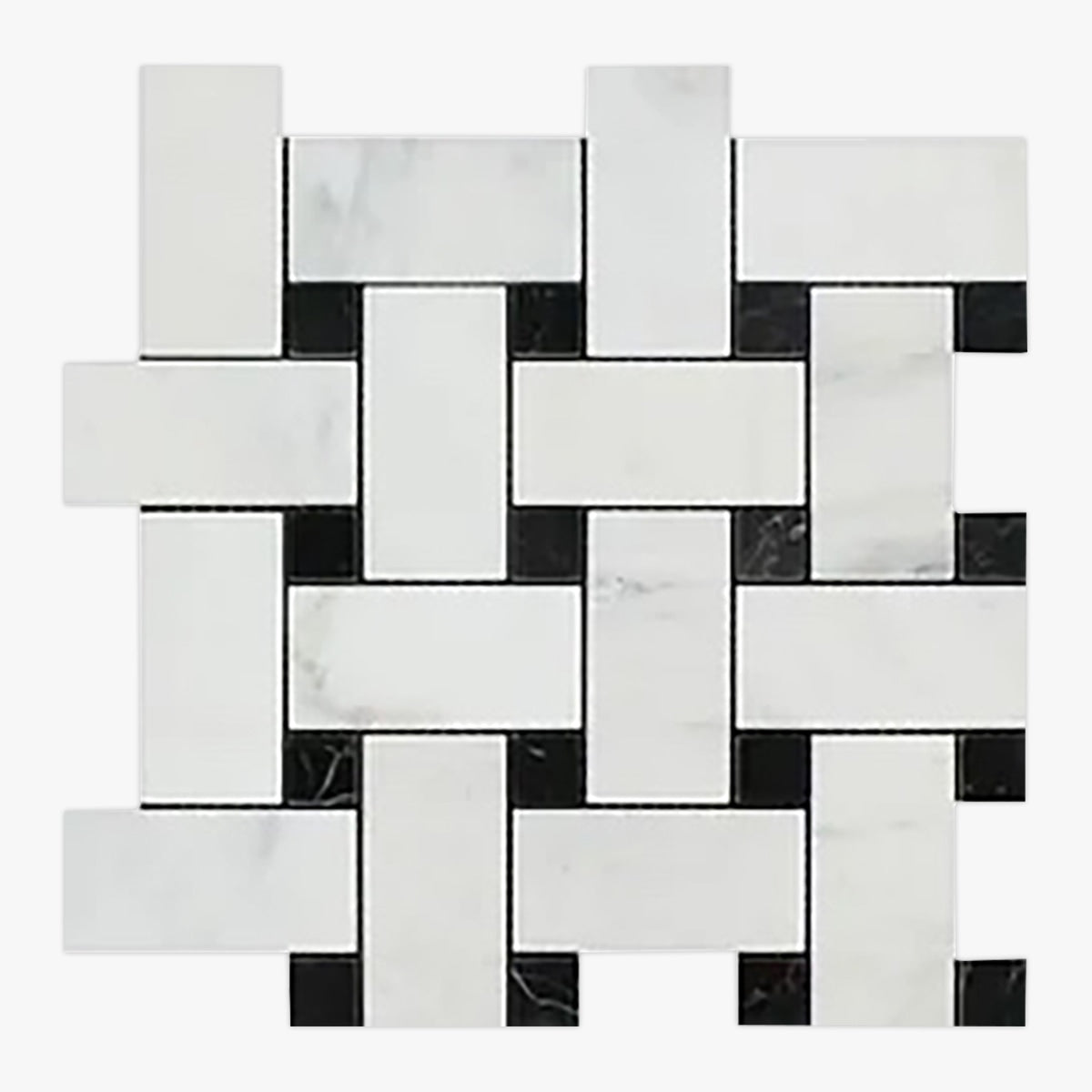 Asian Statuary, Black Polished 2x4 Basketweave Marble Mosaic — Palazzo ...