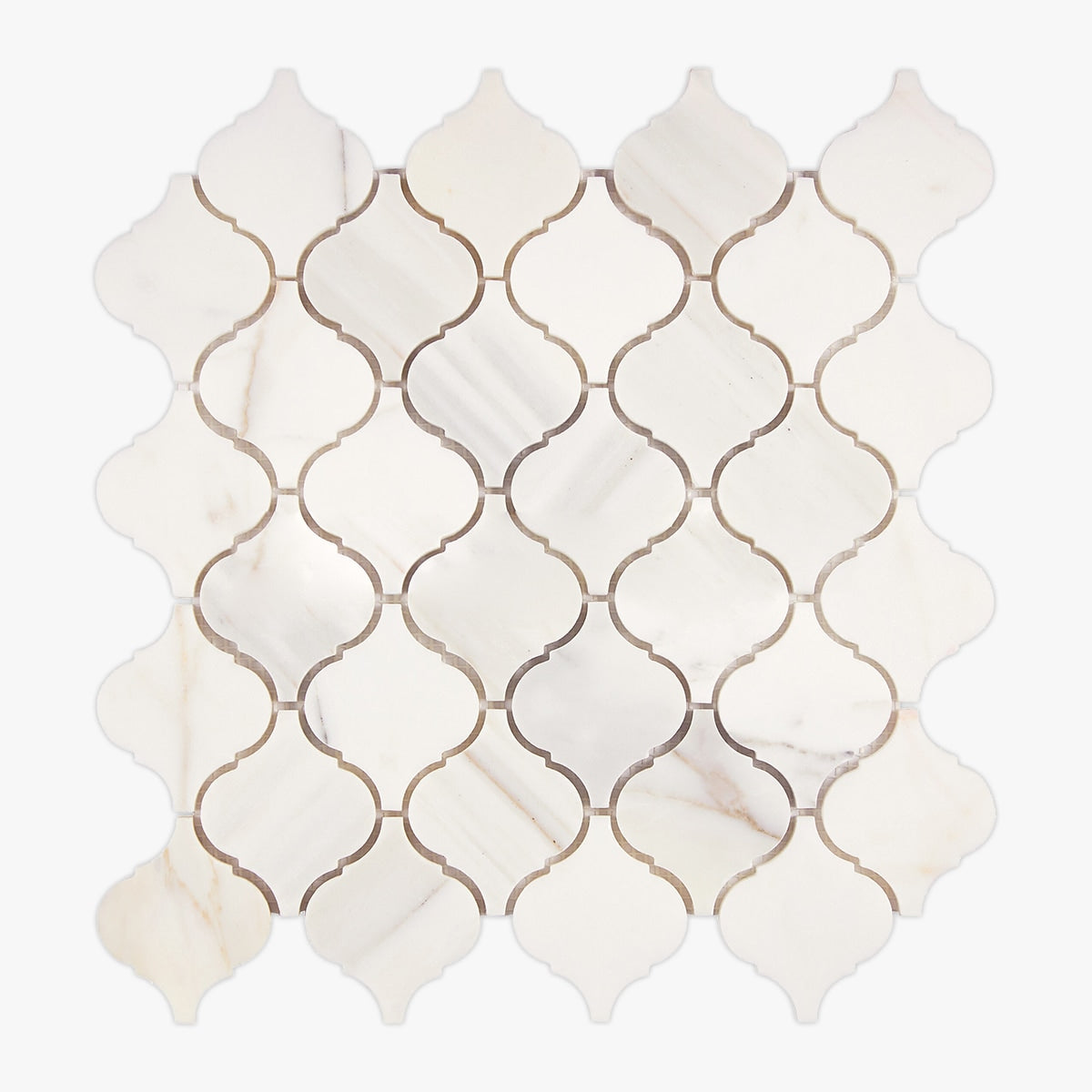 Calacatta Gold Honed 3 Inch Arabesque Marble Mosaic — Palazzo Tile & Stone