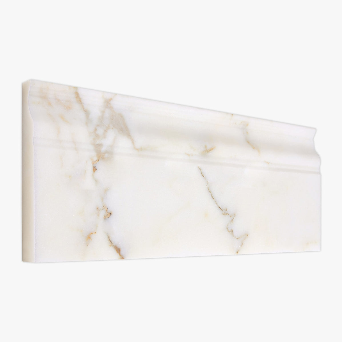 Calacatta Gold Polished Baseboard Marble Molding — Palazzo Tile & Stone