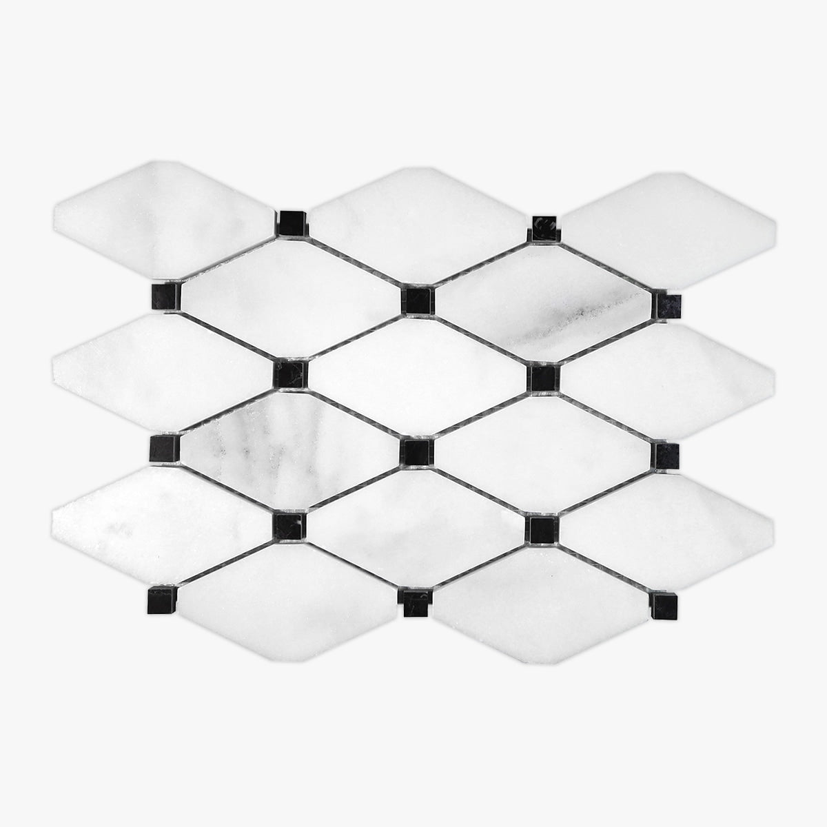Calacatta Oliva, White Polished Octave Marble Mosaic — Palazzo Tile & Stone