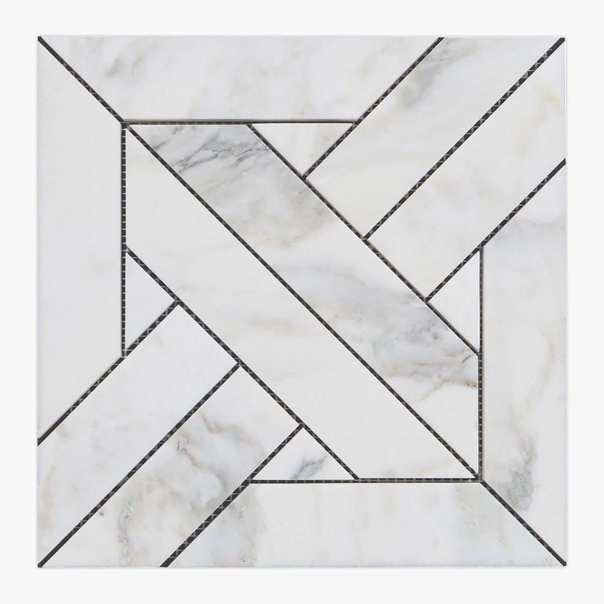 Calacatta Oliva Honed Parquet Pattern Marble Mosaic — Palazzo Tile & Stone