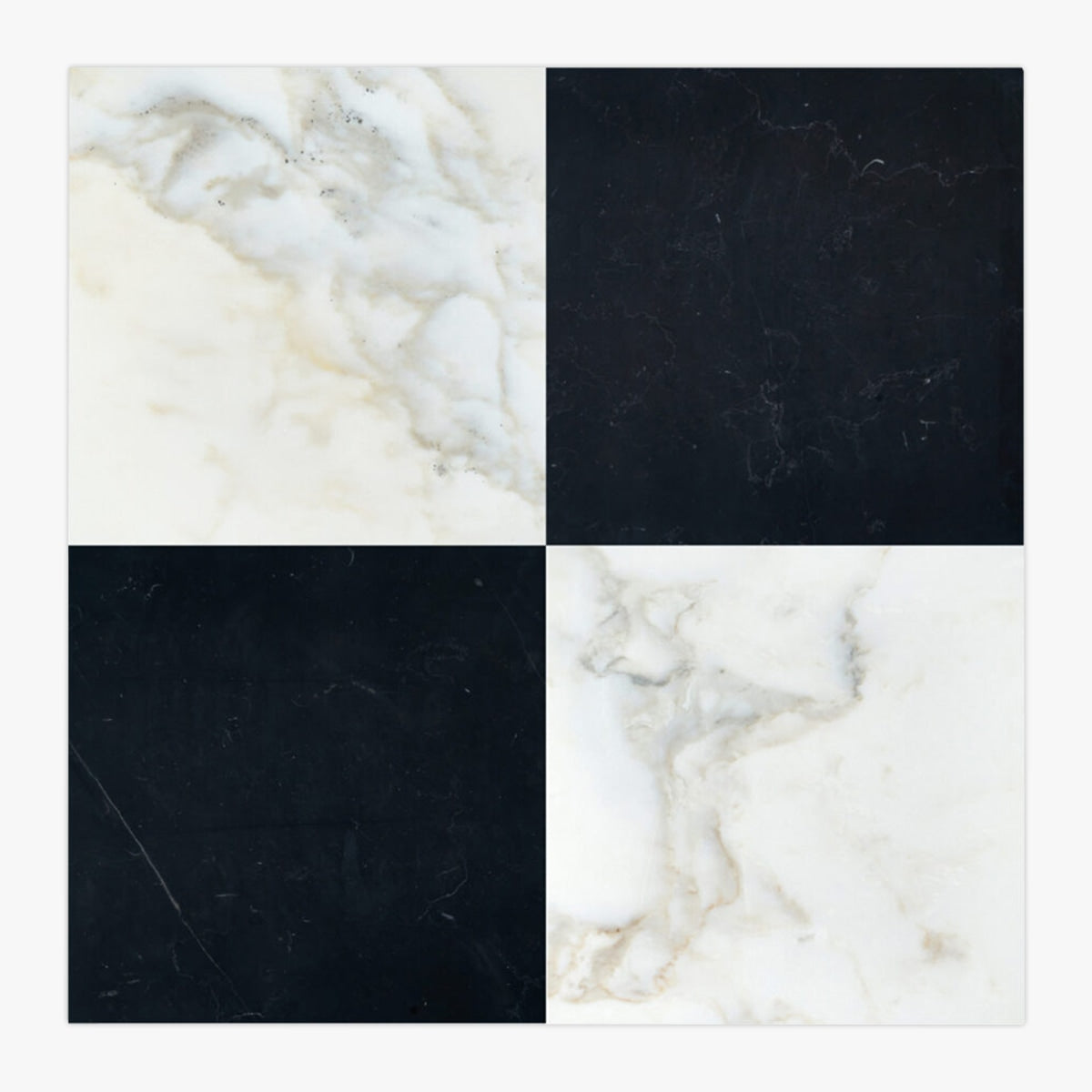 Calacatta Oliva, Nero Marquina Polished 24x24 Marble Checkerboard Tile ...