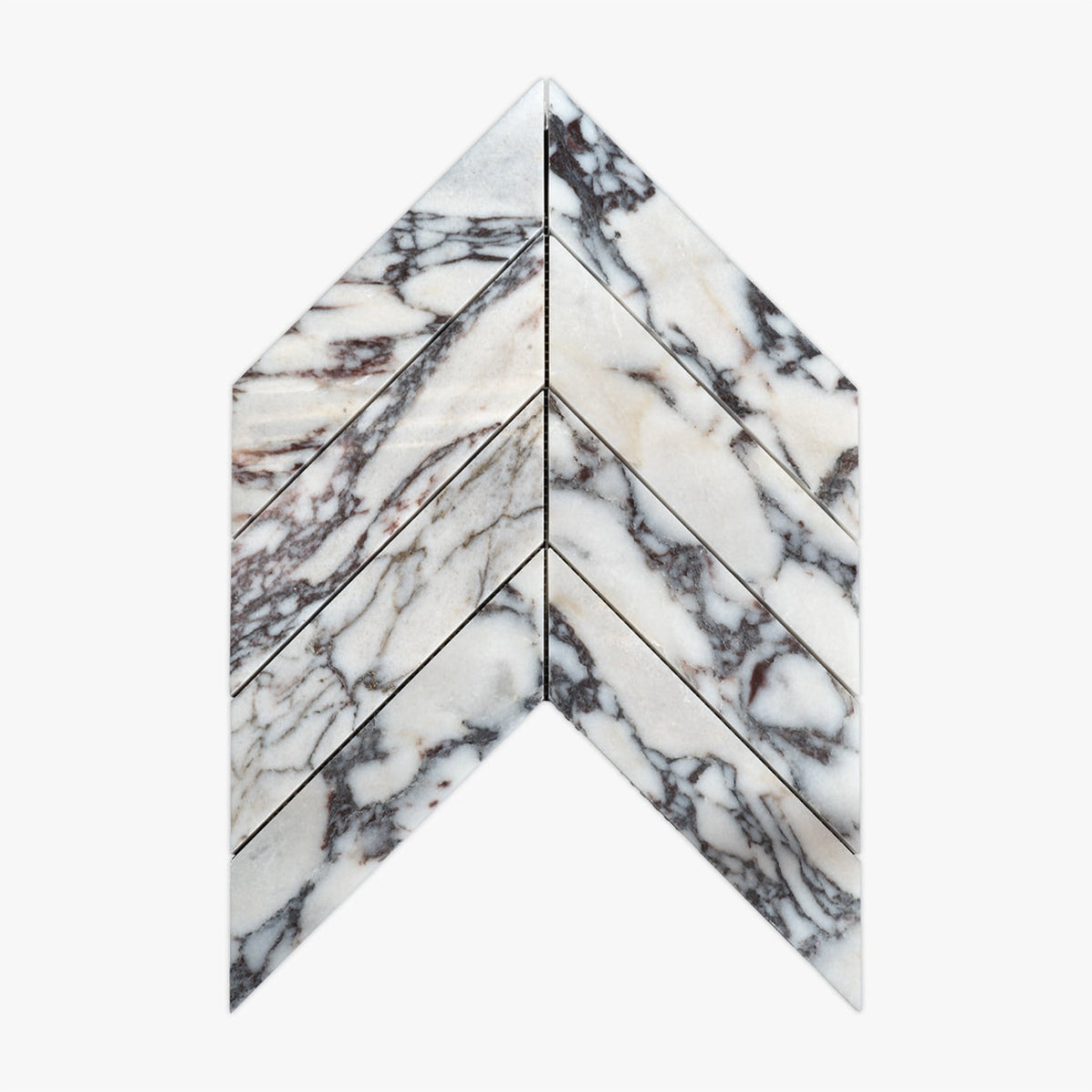 Calacatta Violette Monet Polished 2x8 Chevron Marble Mosaic — Palazzo ...