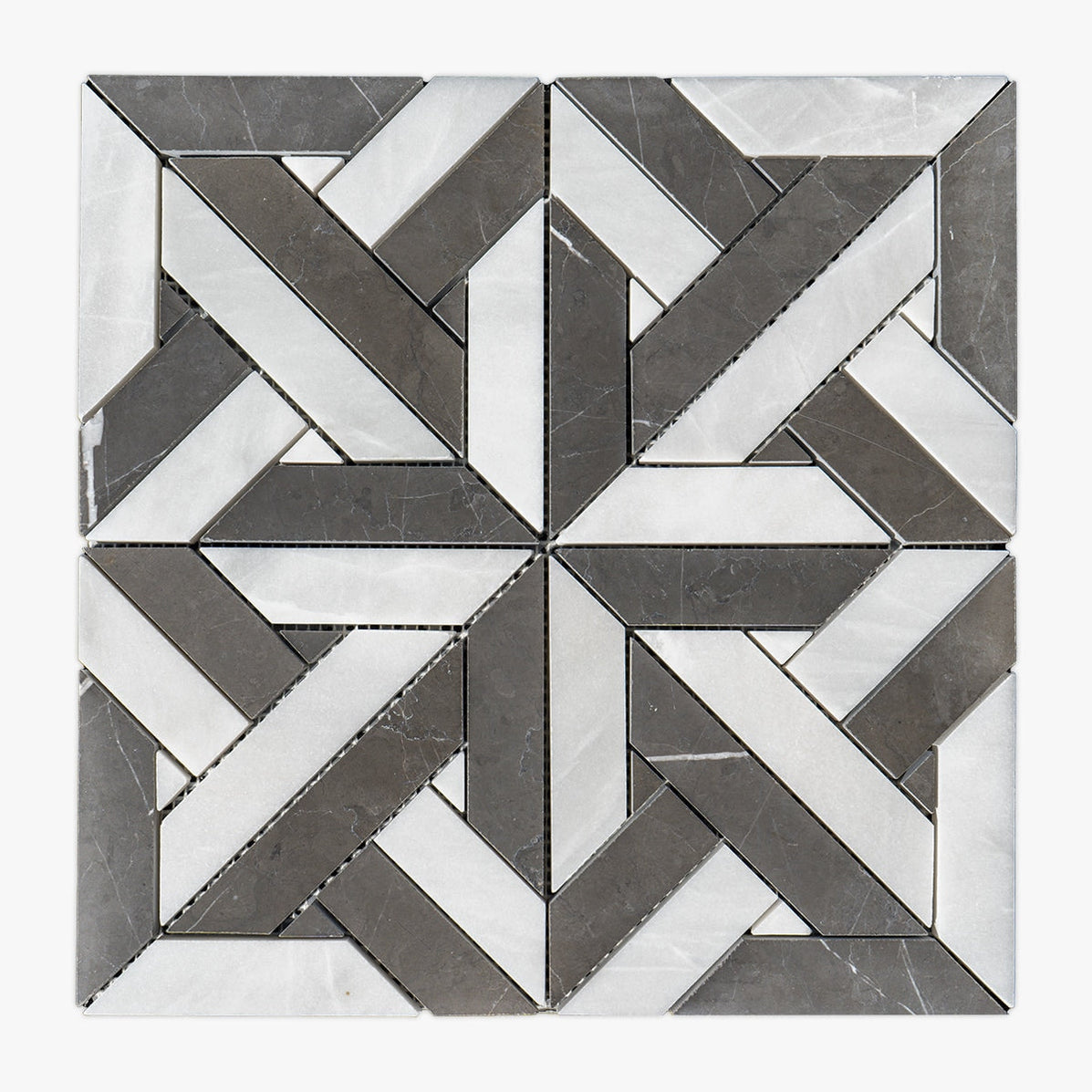 Pietra Grey, Bianco Garda Honed Rubicon Marble Mosaic — Palazzo Tile ...