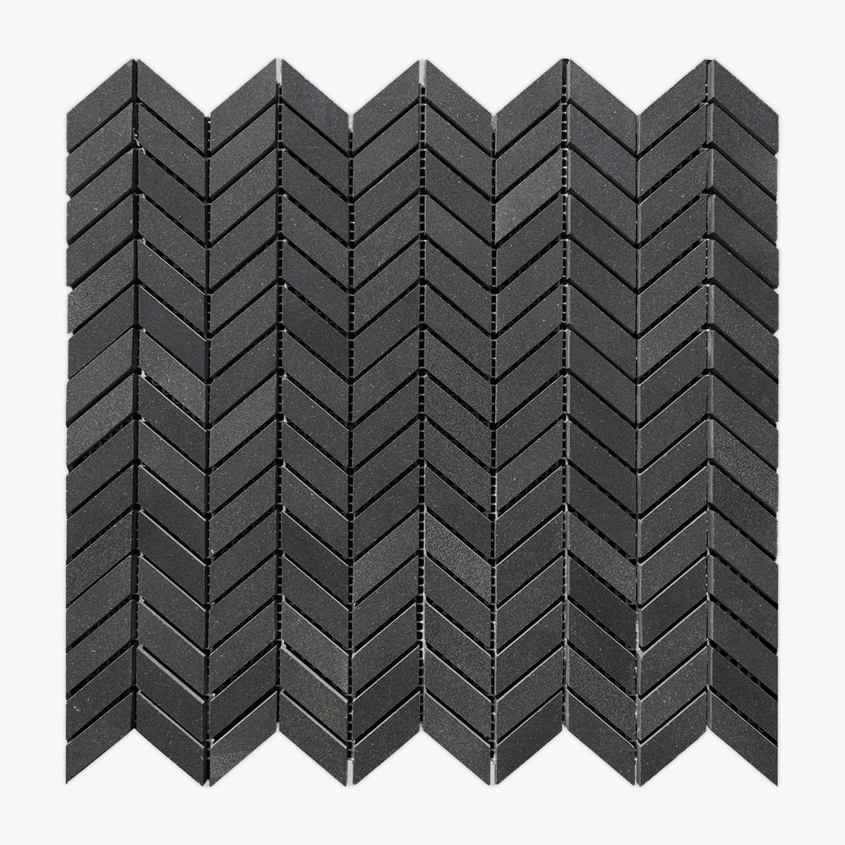 Basalt Black Honed Mini Chevron Basalt Mosaic — Palazzo Tile & Stone