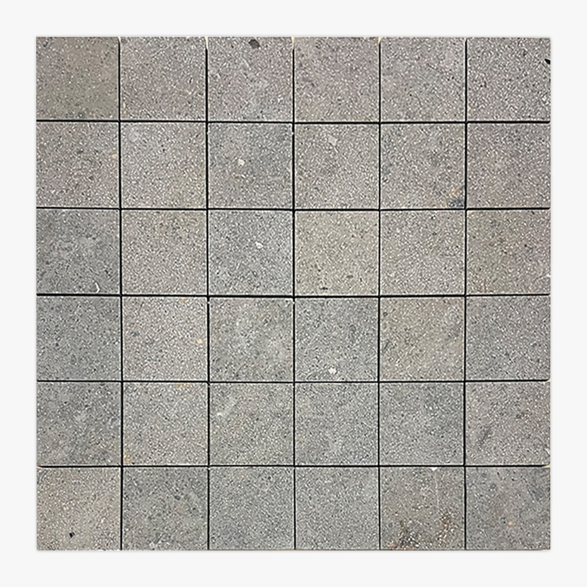 Graphite Antiqued 2x2 Limestone Mosaic — Palazzo Tile & Stone
