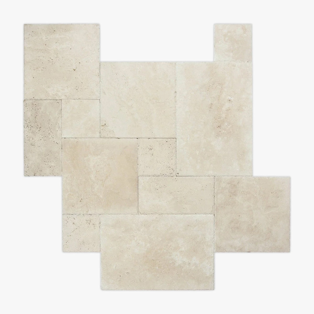 Ivory Light Brushed Travertine French Pattern — Palazzo Tile & Stone
