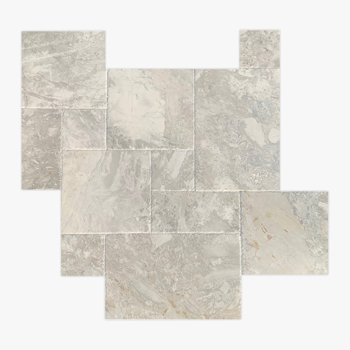 Nimbus Grey Brushed And Chiseled Marble French Pattern — Palazzo Tile ...