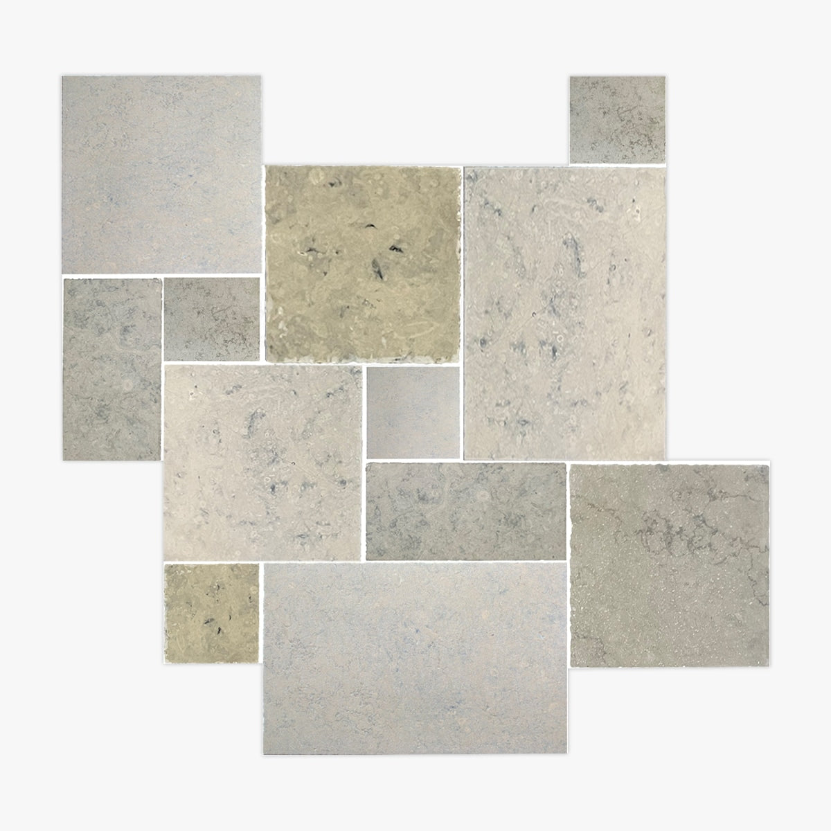 Nova Grey Reclaimed 5/8" Limestone French Pattern — Palazzo Tile & Stone