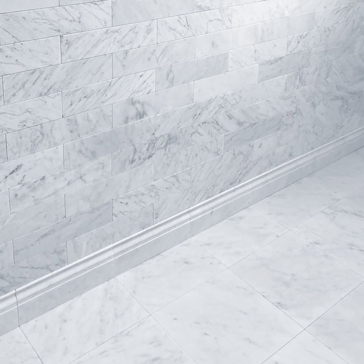 White Carrara Honed Baseboard Marble Molding — Palazzo Tile & Stone